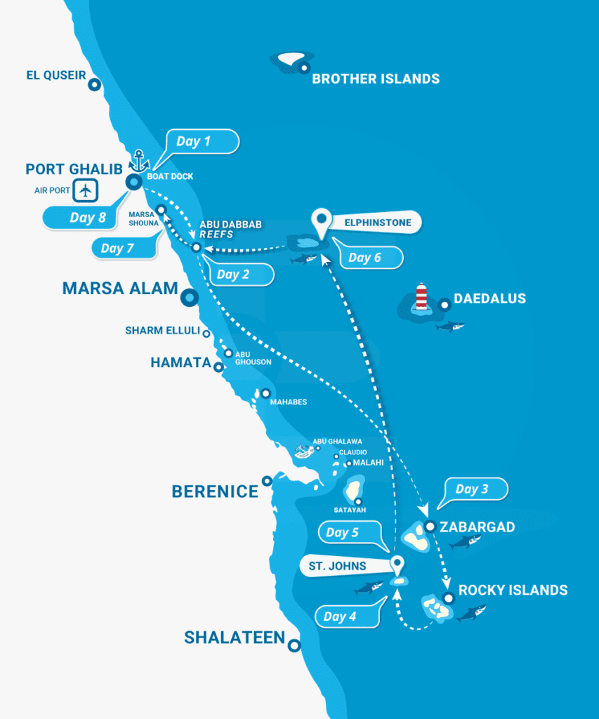 Liveaboard Routes - Egypt Liveaboard - Red Sea Diving Safari